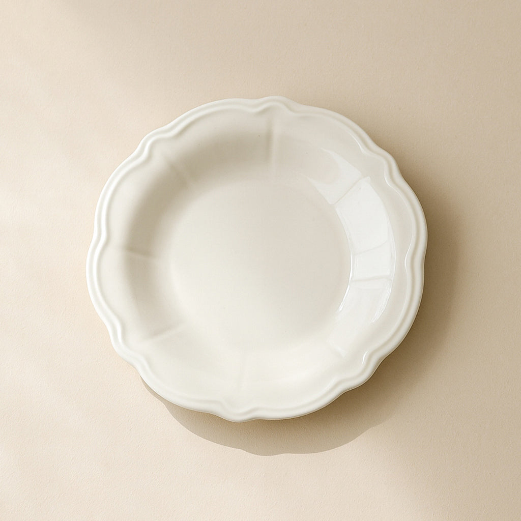 Lot de 6 assiettes creuses blanche en grès 22cm Charlotte – Novastyl